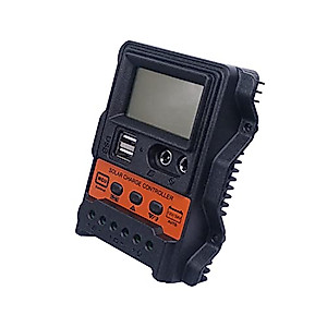 weideer 20A Solar Charger Controller 12V/24V Adjustable LCD Display with Dual USB Port 5.5x2.1MM Female Port PWM Auto Parameter Solar Panel Charger Controller K-042