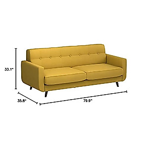 Amazon Brand – Rivet Sloane Mid-Century Modern Sofa Couch, 79.9"W, Yellow