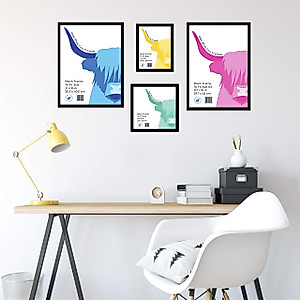 Wee Blue Coo A3 Black Wooden Picture Frame 11.7 x 16.5 Inch (29.7 x 42cm) Acrylic Safety 'Glass' Photo Frame