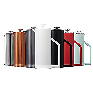 LAFEECA French Press Coffee Maker - Stainless Steel Double Wall Vacuum Insulated - Large Thermal Brewer 34 oz 1000 ml White