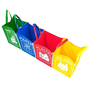 GARASANI 4 Pack Waterproof Separate Recycle Bag Waste Baskets (D Type)