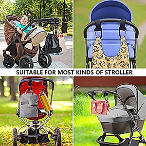 8pcs Stroller Hook Stroller Bag Hook 2 Kinds Mommy Buggy Clips Black 360 Degree Rotating Pram Shopping Hooks Stroller Hanger Hook for Diaper Bag Pushchair Stroller Purse Groceries
