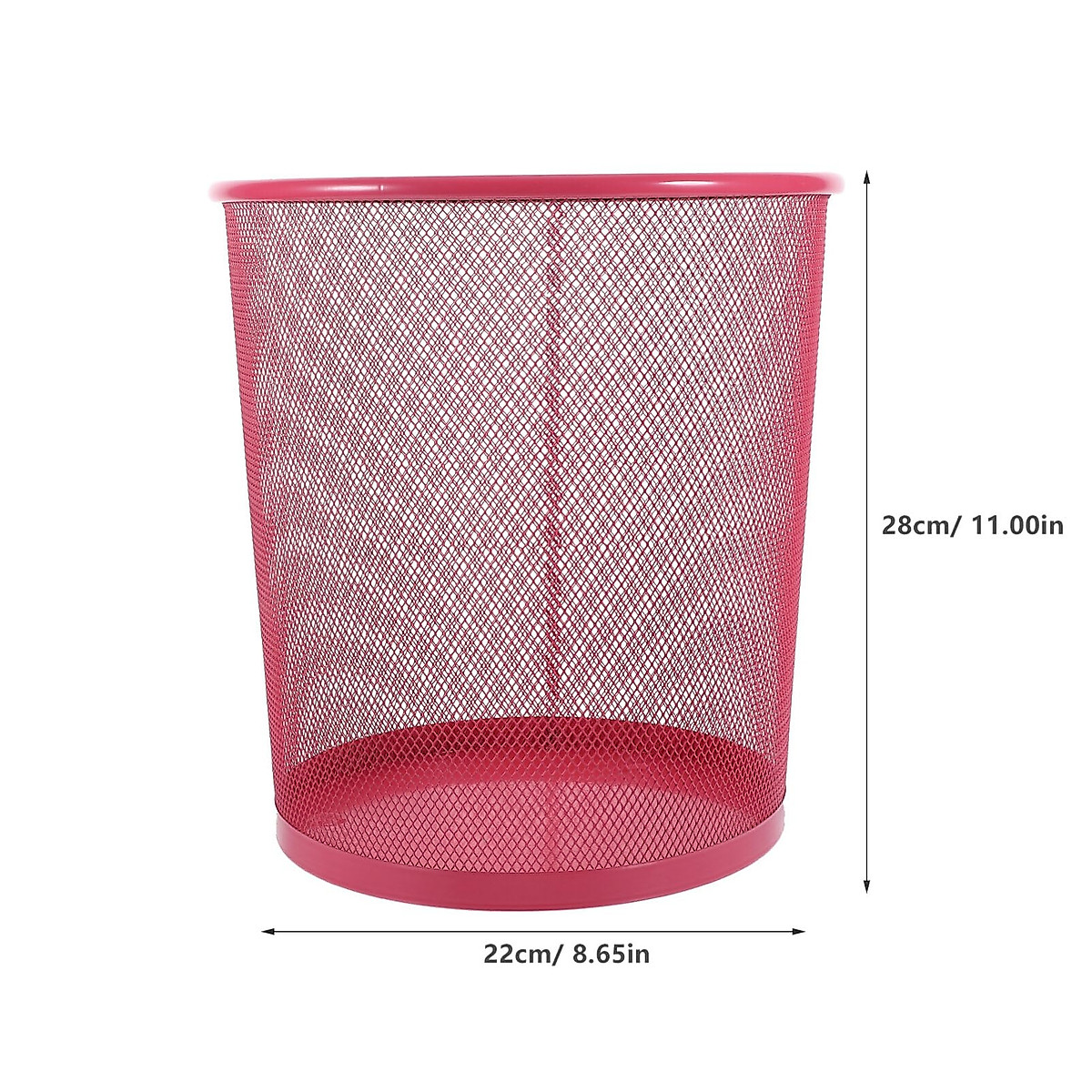 MAGICLULU Mesh Waste Basket Round Trash Can Open Top Wastebasket Recycling Bins Garbage Waste Basket for Home Office Workspace Red