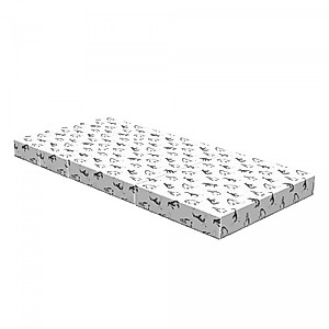 Ambesonne Penguin Foldable Mattress, Skiing Penguins in Scarves, 74.8" x 35.4", White Black