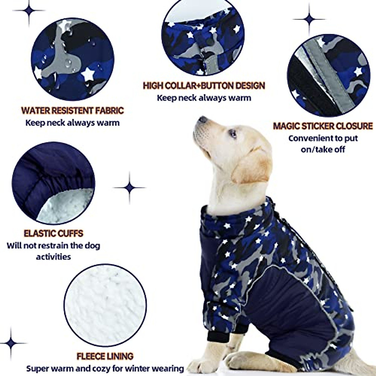 BRKURLEG Puppy Jackets for Small Dogs Boy Girl,Dog 4 Legged Winter Coat Full Body Covered Waterproof Snowproof Cold Weather Gear,Reflective Outdoor Snowsuit for Chihuahua Warm Fleece Apparel