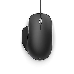 Microsoft Ergonomic Desktop - Black - Wired, Comfortable, Ergonomic Keyboard and Mouse Combo, with Cushioned Wrist and Palm Support. Split Keyboard. Dedicated Office Key.