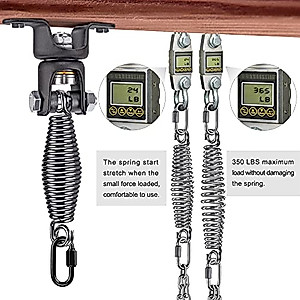 BeneLabel Heavy Duty Boxing Punching Bag Hanger with Spring, 360° Rotation Wood Beam Holder, 2 Wood Screws for Wooden Sets, 1 Carabiner, 1 Comfort Spring