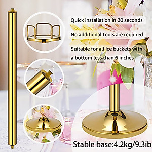 Ice Bucket Stand,8Ib Champagne Stand Golden Stainless Steel Wine Bucket Stand Holder with Rail Ice Bucket Stand for Party Home KTV Club Bar,70cm