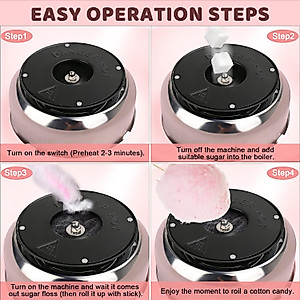 Cotton Candy Machine for Kids, Candy Floss Machine, Portable Mini Electric Cotton Candy Maker for Home Birthday Family Party Christmas Gift, Includes 10 Bamboo Sticks & Sugar Scoop