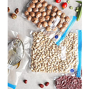 Sous Vide Bags,40 PCS Reusable Vacuum Sealer bags for food,2 Size Vacuum Zipper Bags with 4 Sealing Clips for Anova and Joule Cookers, Food Saver Freezer Bags