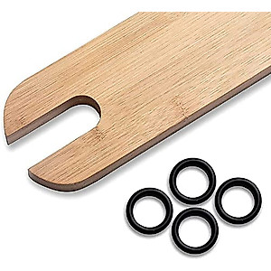 High Chair Footrest, Non-Slip Adjustable Natural Bamboo Wooden Foot Rest for Baby High Chair Footrest with 4 Rubber Rings, Compatible with Antilope IKEA Highchair Accessories