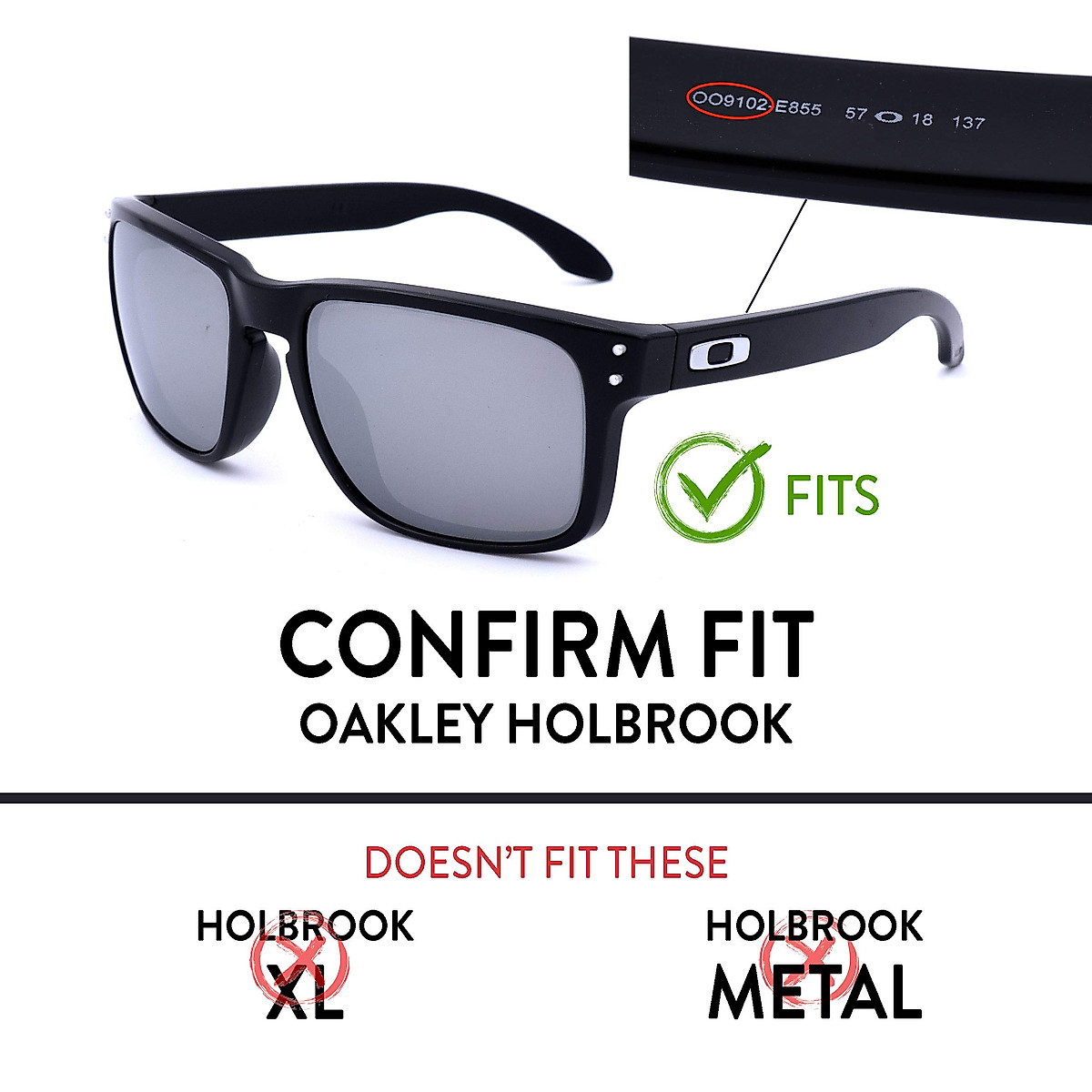 Apex Lenses Polarized PRO Replacement Lenses for Oakley Holbrook OO9102 Sunglasses (Black)