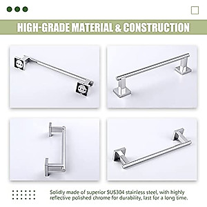 Hand Towel Rack Polished Chrome 13.78", Angle Simple SUS304 Stainless Steel Bathroom Towel Holder, Face Towel Bar for Wall