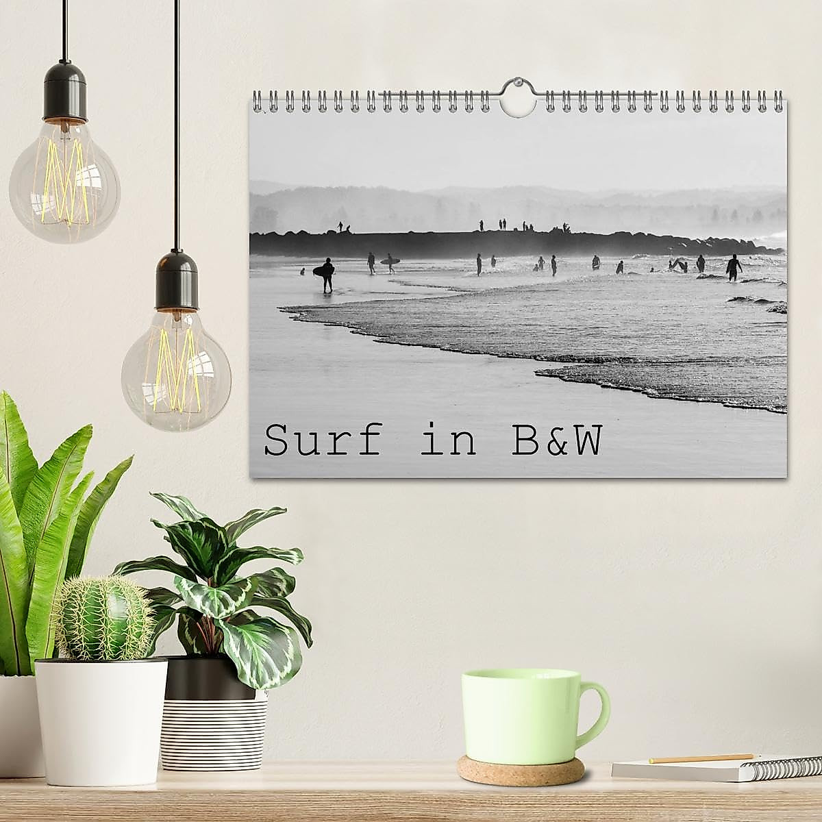 Surf in B&W (Wall Calendar 2024 DIN A4 Landscape), CALVENDO 12 Month Wall Calendar