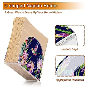 Kigai Napkin Holder for Table Hummingbird Iris Flower Clear Paper Towel Napkin Holders Standing Napkin Dispenser for Kitchen, Bathroom, Dining Table, Countertop