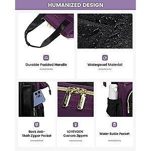 LOVEVOOK Laptop Backpack for Women, 17.3 Inch Work Laptop Bag，Waterproof Teacher Nurse Bag with USB Port,Fashion Travel Bag Business Computer Backpack Purse