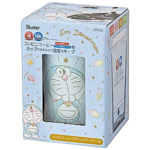 Skater Sanrio STCV2-A Stainless Steel Tumbler, Hot and Cold Retention, Convenience Store Coffee, 13.5 fl oz (400 ml), M, Doraemon, Glitter, Pastel