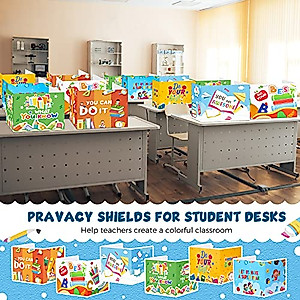 Zhehao 24 Pack Privacy Boards for Student Desks Cardboard Privacy Dividers for Desks Classroom Privacy Folders Screen Partition Trifold Table Desk Divider Bulk for School Home Study Test