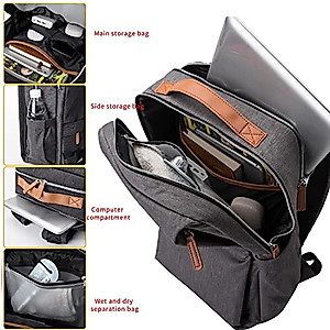 NOBLEMAN Backpack For man and women, Travel Bag Business Computer Backpacks Laptop Backpack, Waterproof School Backpack, Daypack, USB (Gray) with Organizer case bag