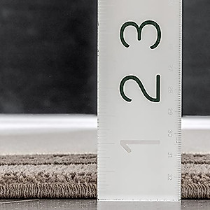 Well Woven FAE Grey & Gold Greek Key Marble Border Pattern Area Rug (5'3" x 7'3")