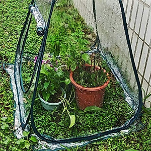 porayhut Pop Up Greenhouse Cover ,Pack of 2 Pcs,Flower House Mini Gardening Plant Flower Sunshine Room Room,Backyard PVC Greenhouse Cover for Cold Frost Protector Gardening Plants