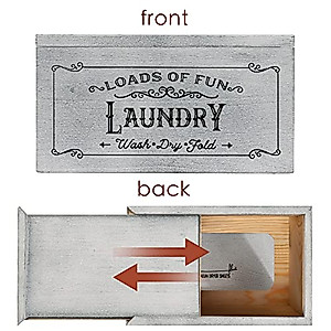 MINCORD Dryer Sheet Holder, Wooden Dryer Sheet Dispenser with Hinged Lid for Fabric Softener Sheets, Rustic Dryer Sheet Container Storage Box, Farmhouse Laundry Sheet Dispenser for Laundry Room Decor