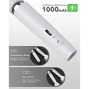 NIVAVA Neck Reading Light, Book Light for Reading in Bed [Steering Shafts Adjustment], Bendable Silicone Arm, Long Lasting LED Rechargeable Knitting Light for Camping, Repair, Crochet & Craft, White