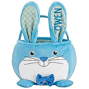 Let’s Make Memories Personalized Furry Critter Easter Basket for Kids - Blue Bunny