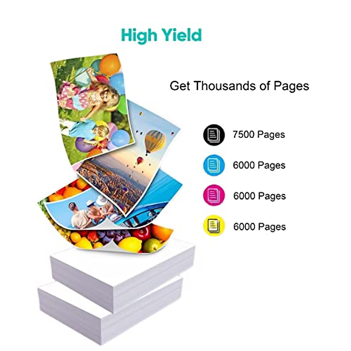 Hyliter T502 502 Ink Refill Bottles High Capacity for Ecotank ET2760 ET-4760 ET2720 ET-2750 ET-2850 ET-15000 ET-3850 ET-3750 ET-4850 ET-3830 Printer (4 Pack)