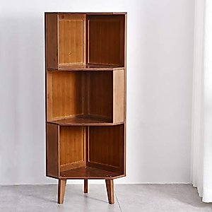 BALANBO 3-Shelf Corner Bookcase Industrial Corner Bookshelf A-Shaped Display Corner Storage Tall Bookshelf Multifunctional Storage Display Stand Shelf for Home Office Living Room Decoration…