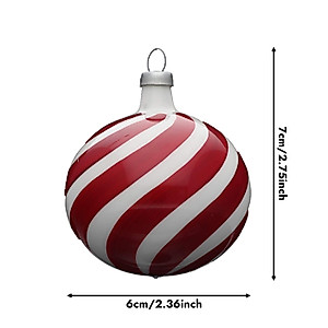 Christmas Ornaments | Made of Glass | Crafted by Hand | Peppermint Red and White Candy Style Decor | Ideal with Christmas Lights | Christmas Tree Decorations | Set 12 pcs | 2.4in (6cm) diameter