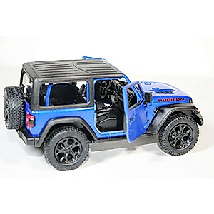 KiNSMART 2018 Jeep Wrangler Rudicon Hard Top Blue 5" 1:34 Scale Die Cast Metal Model Toy w/ Pullback Action