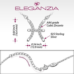 Zodiac Necklaces for Women Sterling Silver, 12 Horoscope Constellation Zodiac Sign Necklace, 18" - 20" Polo Chain Zodiac Jewelry Celestial Necklace, Birth Year Necklace (Pisces)