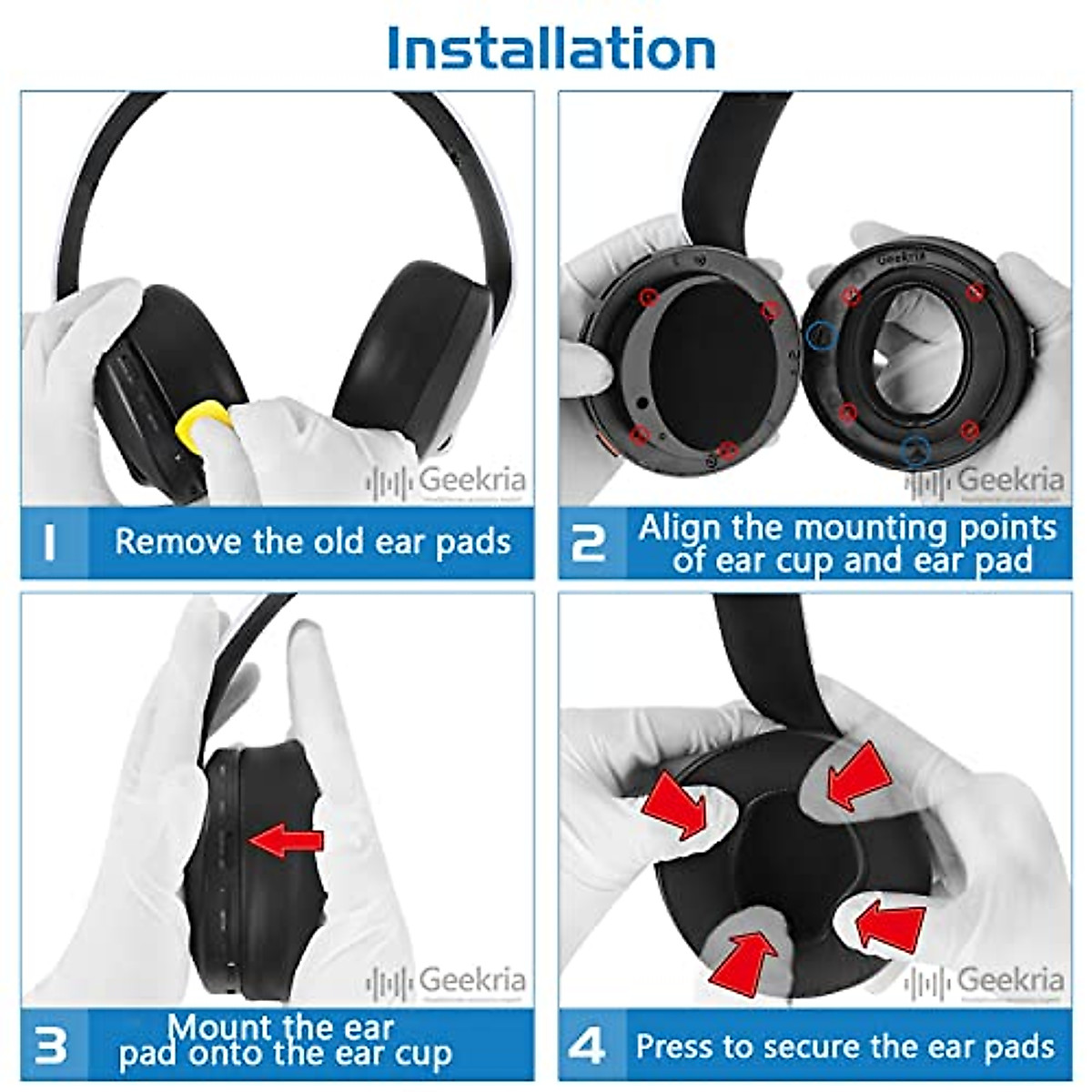 Geekria Sport Cooling Gel Replacement Ear Pads for Sony Playstation 5 Pulse 3D PS5 Wireless Headphones Ear Cushions,Headset Earpads, Ear Cups Cover Repair Parts (Black)