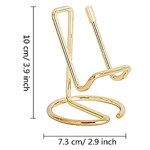 Cell Phone Iron Stand Holder, Rose Gold Universal Portable Tablets Holder, Compatible with All Mobile Phones by HubHnb (Golden)