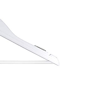 NAHANCO 20917WB, 17” Premium Wooden Suit Hanger, Low Gloss Whitewash – 100/CTN