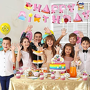 Star Birthday Party Decorations, Star Party Supplies with Cute Happy Birthday Banner, Cake Topper and 24pcs Cupcake Topper, 44PCS Game Themed Birthday Party Supplies for Girls and Boys (Balloon Set)