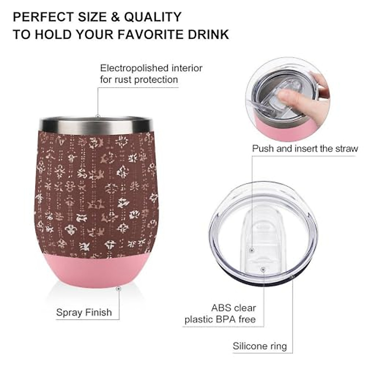 OPTKSNCU 304 Stainless Steel Insulated Cup with Lid, Southwest Cowhide Print Print Durable, And Easy to Clean – Ideal for Home, Office, And Gift Giving