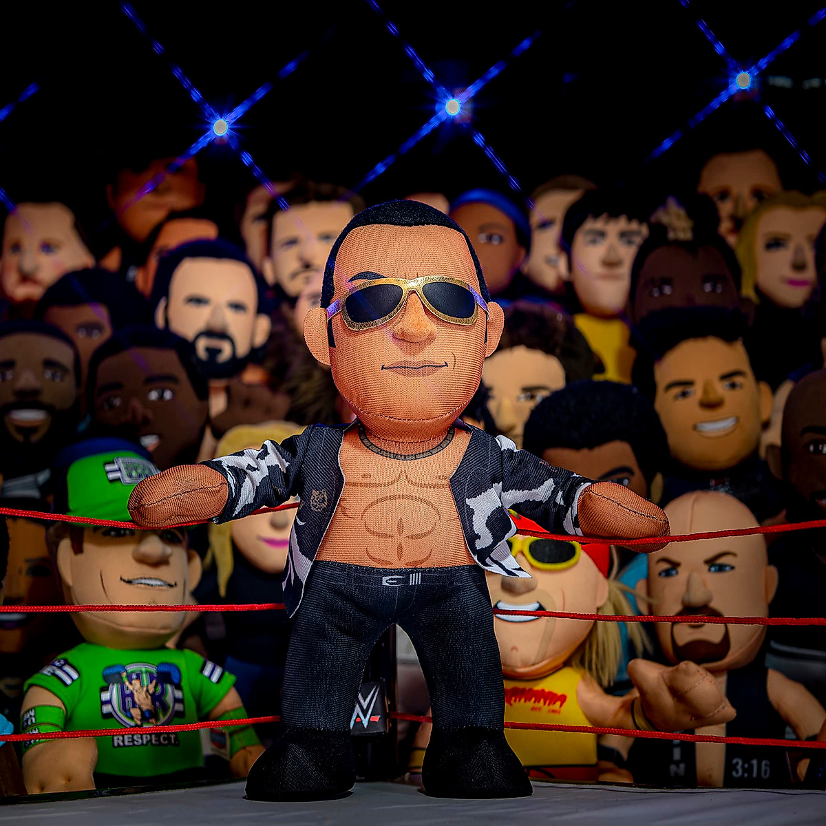 WWE Old School The Rock 10" Plush Figure - A Wrestling Legend for Play or Display