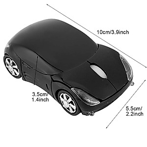 1600DPI Portable Mouse, 10M 2.4G Bluetooth Optical with Receiver Storage, 3 Buttons Car Shaped for/ME/Windows PC/Tablet Gaming Office(Black)
