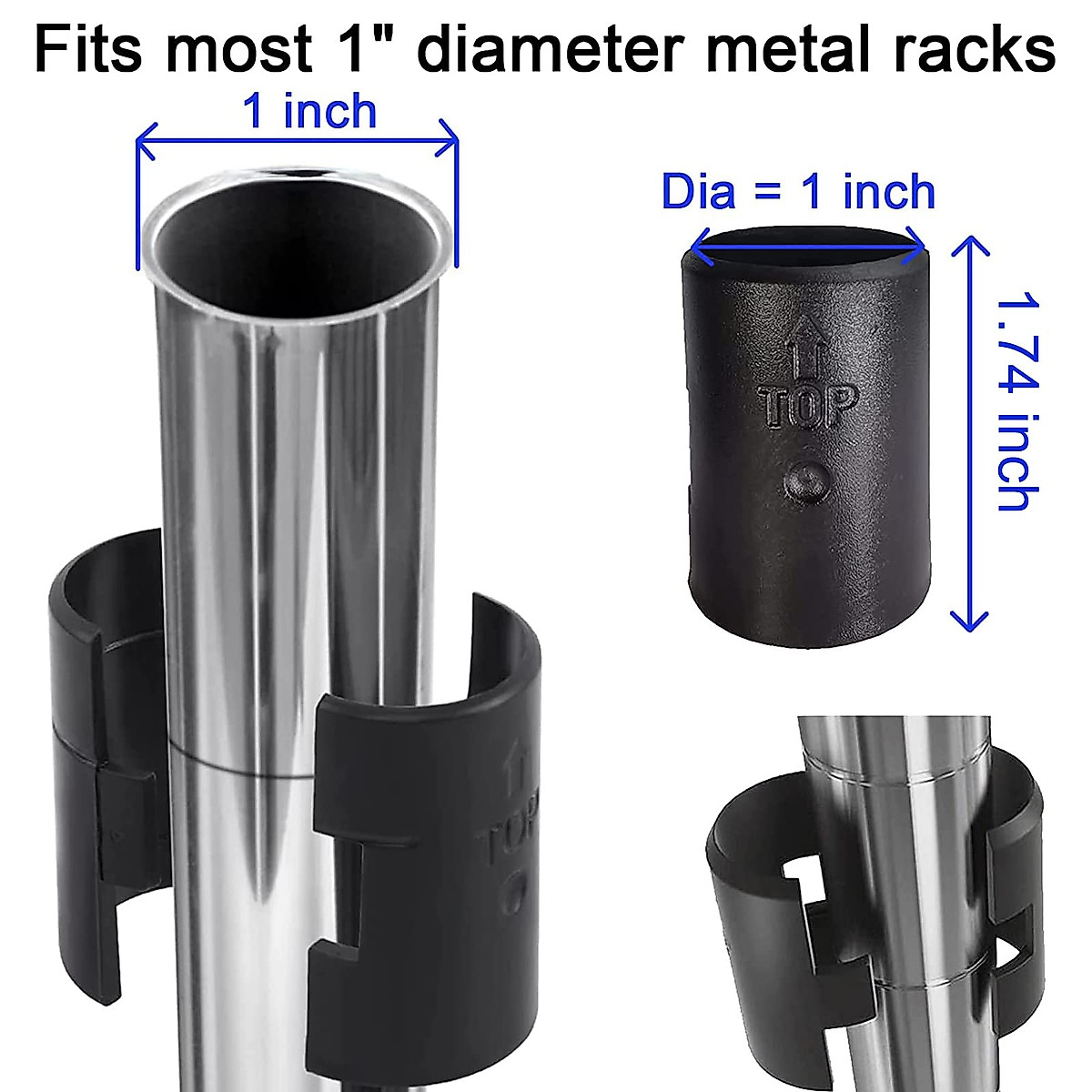 Wire Shelf Clips Shelving Sleeves - 16 Pack Shelf Lock Clips for 1" Post- Shelving Sleeves Replacements for Wire Shelving System