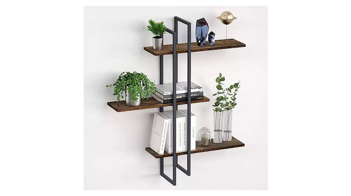 Azaela Home 3-Tier Rustic Wall Mount Brackets for Floating Shelves