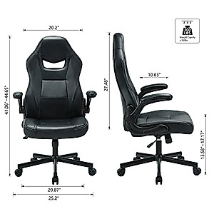 Ergonomic Office Chair,Adjustable Swivel Home Office Desk Chair, Leather Office Chair with Armrest Computer Chair for Heavy People,Comfortable Home Executive Office Chair(Black)