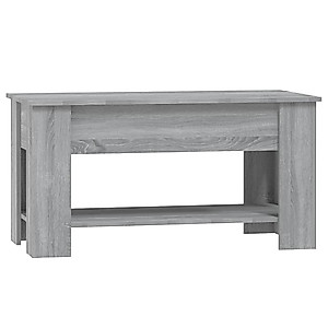 QJBSAVVA Coffee Table Gray Sonoma 39.8"x19.3"x20.5" Engineered Wood,Nightstand Industrial Tables Side Tables Sofa Table Suitable for Meeting Rooms, Reception Rooms, Offices