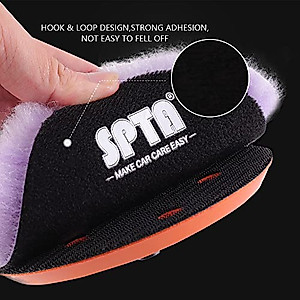 Wool Polishing Pads, SPTA 2Pcs 6Inch (150mm) Wool Cutting Pad, Purple Wool Buffing and Polishing Pad Set, Wool Buffing Wheel for Heavy Cut for 6Inch (150mm) Car Polisher Polishing, Buffing and Cutting