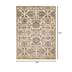 BROOKS DECOR Area Rugs, 8x10 Oval Traditional Brown Area Rug Carpet for Living Room, Bedroom or Kitchen (8' x 10' Oval)