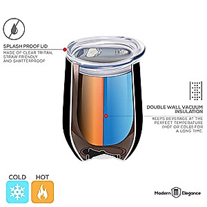 Halloween Tumbler Stemless Wine Glass – 12Oz Wine Tumbler with Straw - Cute Spider Insulated Steel Tumblers Halloween Cup - Reusable Halloween Mugs (Modern/Black - Spider Cider)