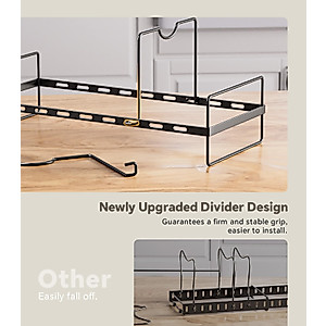 TEEVOGO 5-in-1 Set, Dish Drying Rack for Kitchen Counter, Pots and Pans Organizer, Pot lid Organizer, Dish Drying Mat with 8 Adjustable Dividers, a Cutlery Holder, for Dishes, Pans, Pot Lids, Cups