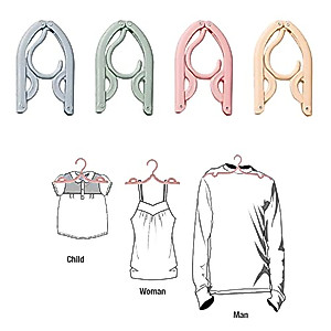 12 Pieces Folding Travel Hangers, Folding Travel Hangers, Folding Hangers Lightweight Travel Accessories Folding Drying Racks for Family Outdoor Travel (4 Colors) (Hanger)