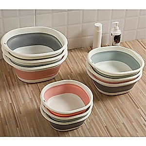 Kvoike 12.2" Foldable washbas, Multipurpose Plastic Washing Basin,Lightweight Collapsible Wash Basin,for Camping Supplies, Marine, Camper Accessories for Travel Trailers